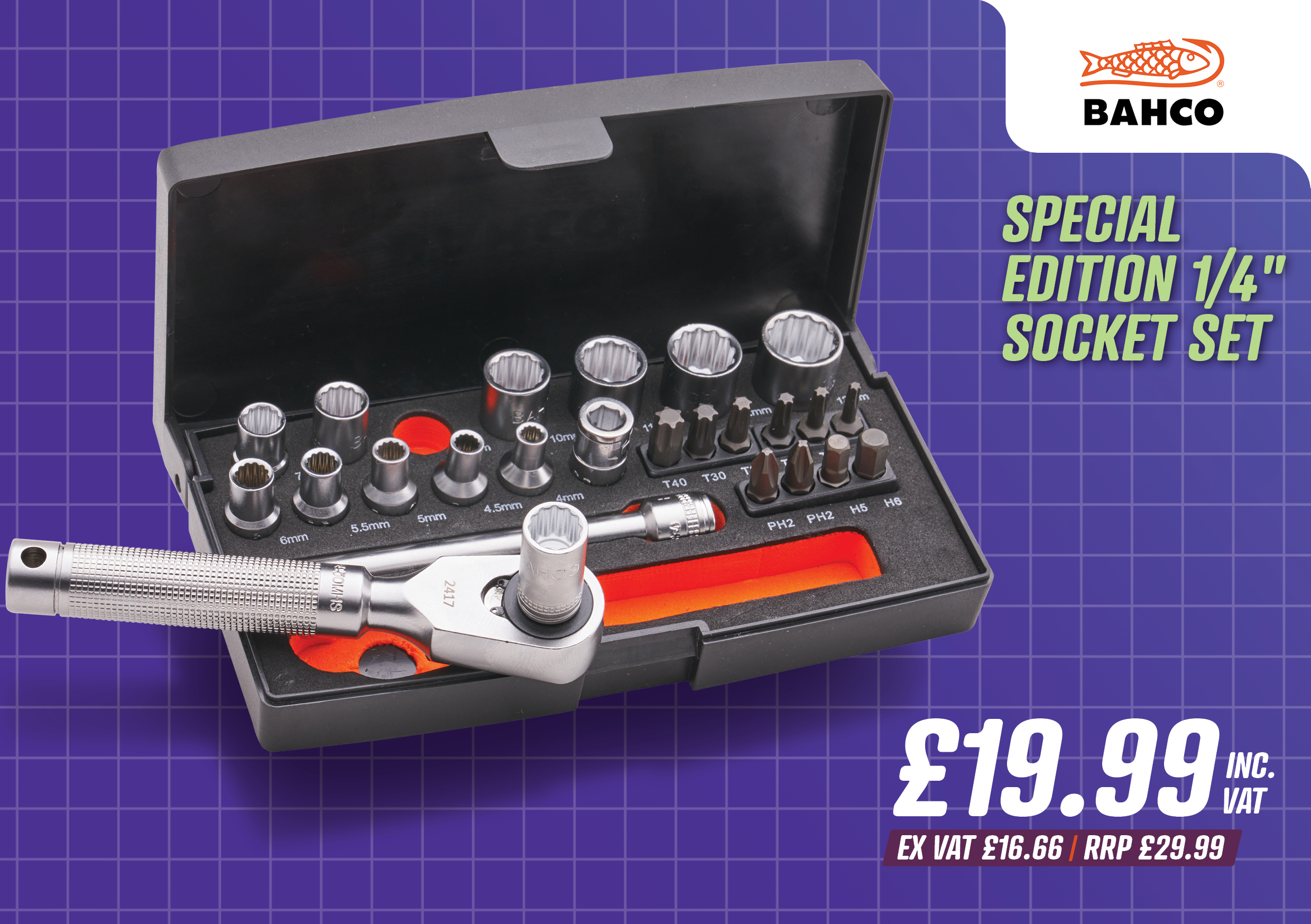 Bahco Special Edition 1/4in Socket Set 25pc - Ibbetts